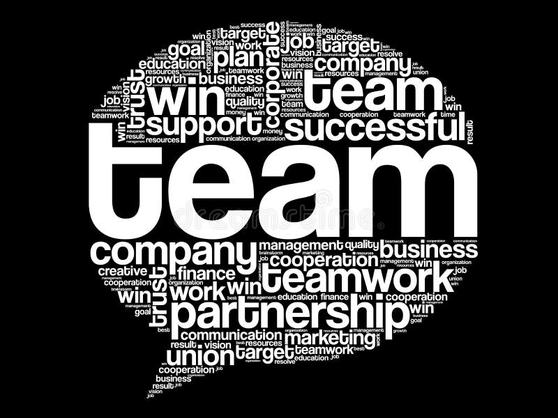 TEAM Think Bubble Word Cloud Stock Illustration - Illustration of ...