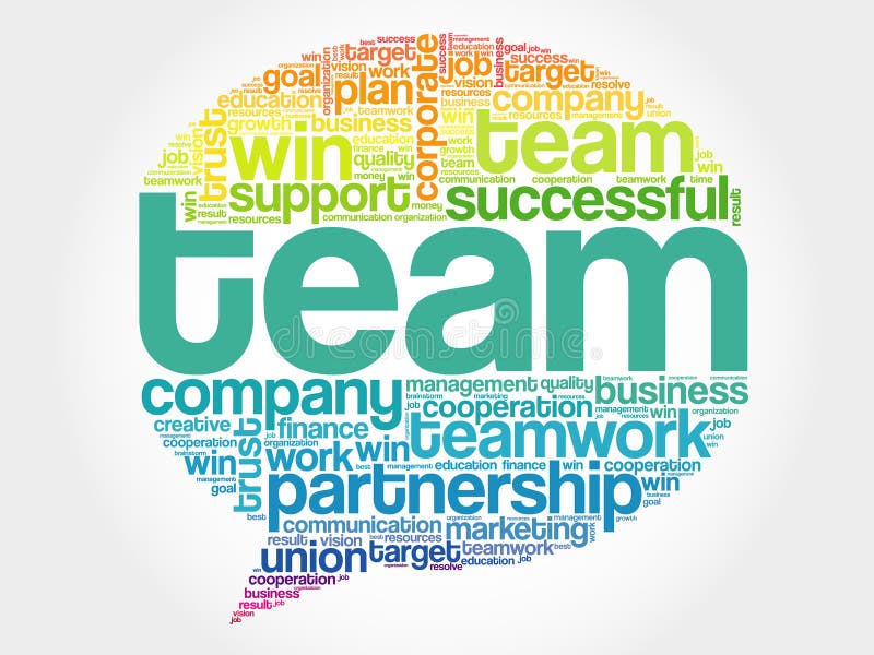 TEAM Think Bubble Word Cloud Stock Illustration - Illustration of ...