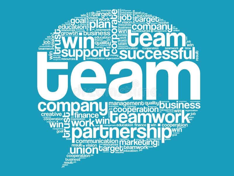 TEAM Think Bubble Word Cloud Stock Illustration - Illustration of ...