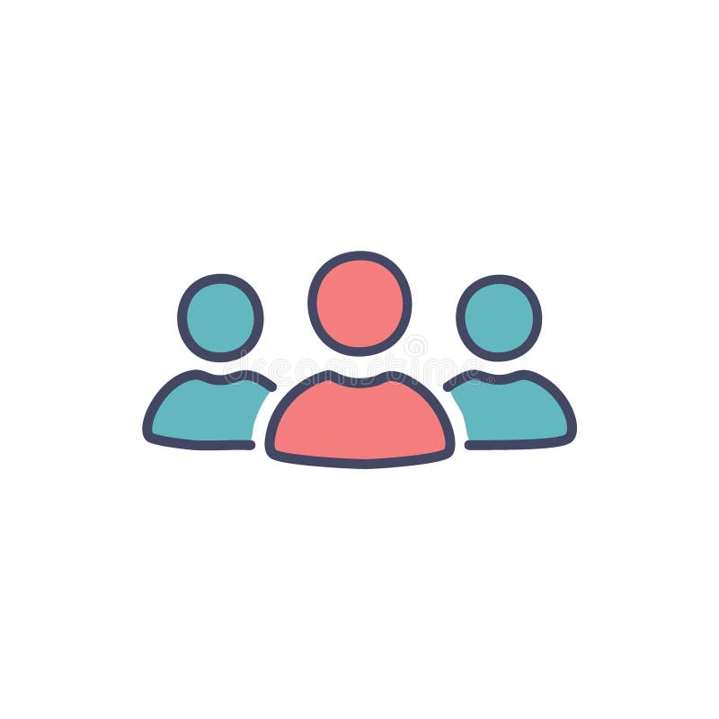 Team of Three People Icon. Colorful Vector Icon Depicting a Group of ...