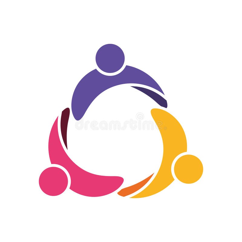 Team of three people stock illustration. Illustration of community ...