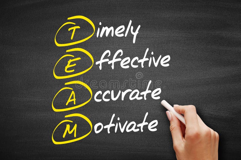 TEAM - Timely, Effective, Accurate, Motivate, Acronym Business Concept ...