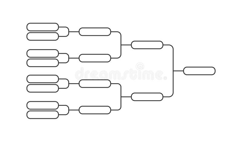 8 Team Tournament Bracket. Black Line Championship Template Stock ...