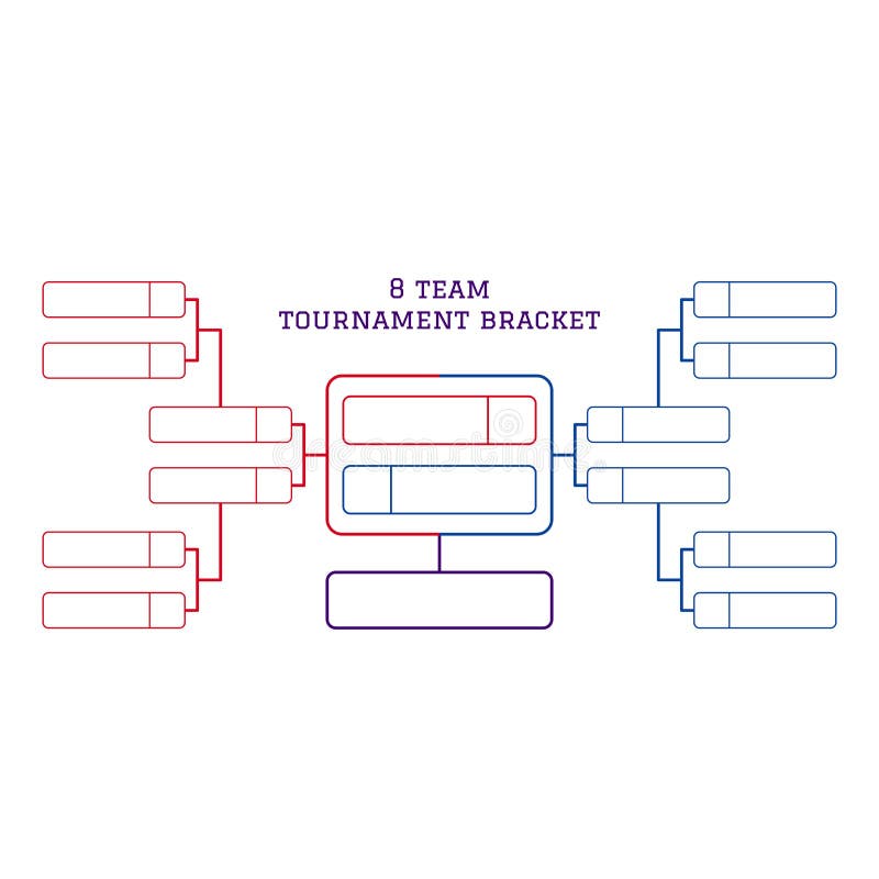 8 Team Tournament Bracket. Single Elimination Bracket Isolated on White ...
