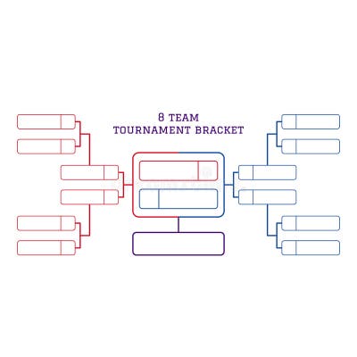 8 Team Tournament Bracket. Single Elimination Bracket Isolated on White ...