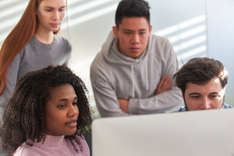 Team is Training in the Computer Workshop Stock Image - Image of ...