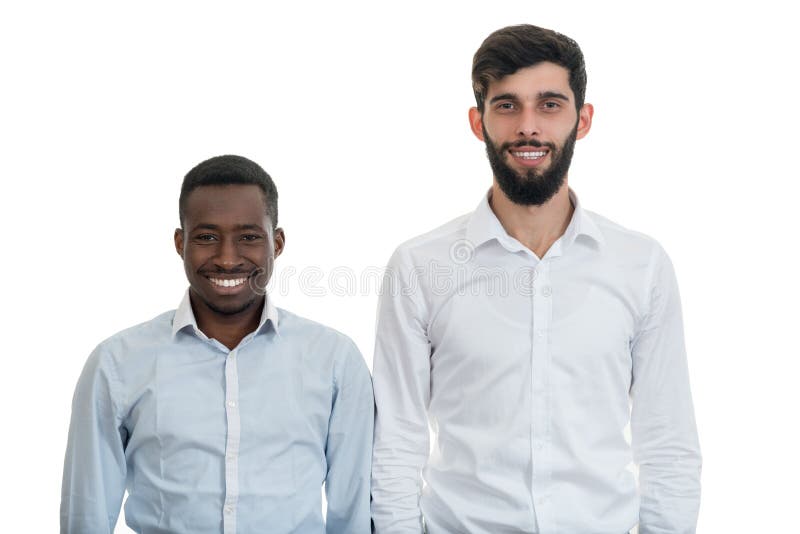 Team of Two Diverse Business People Isolated Over White Stock Photo ...