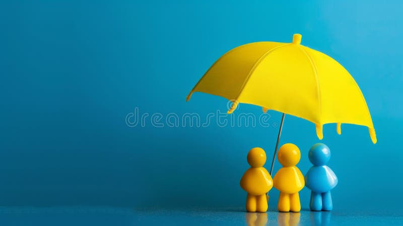 The Team Under Umbrella.AI Generated Image Stock Photo - Image of group ...