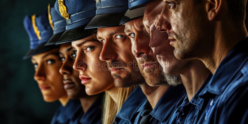 A Team in Uniforms Standing Together for Protection and Justice Stock ...