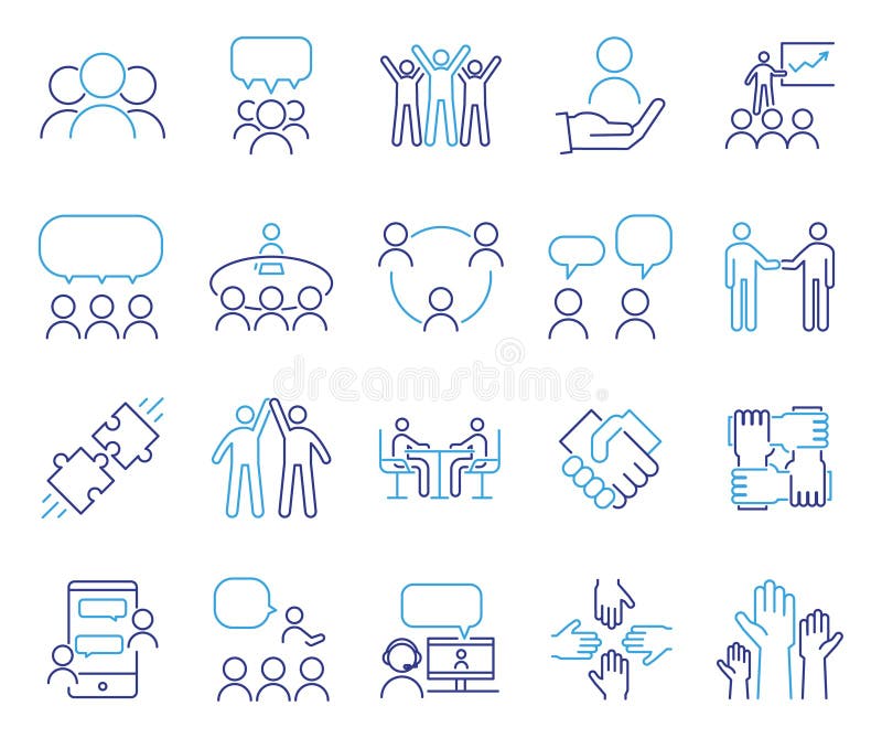 Editable Line Meeting Outline Icon Set Stock Illustrations – 2,437 ...