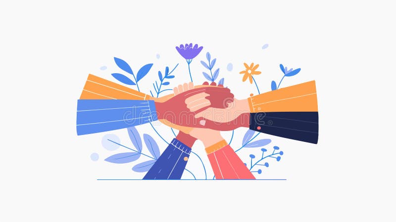 Team Unity and Trust Symbolized by Hands Stacked Together Stock ...