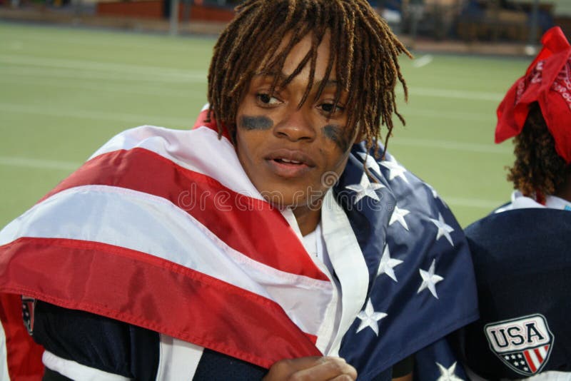 Team USA Player Draped in the USA Flag Editorial Photo - Image of ...