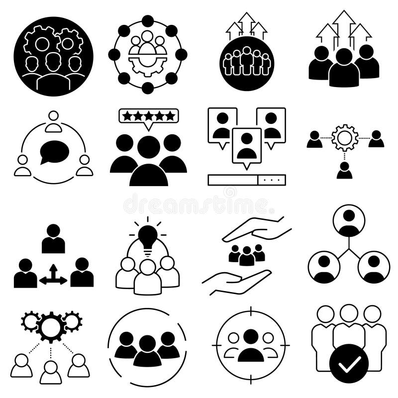 Team Vector Icon Set. Teamwork Illustration Sign Collection ...