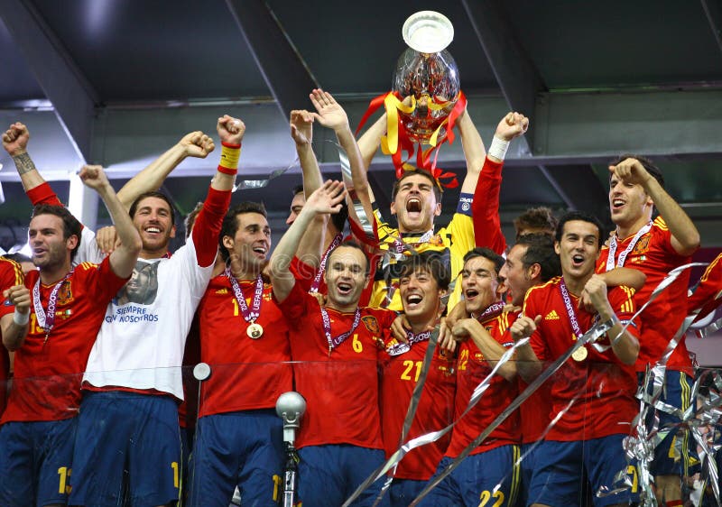 Team Von Spanien, Der Sieger Von UEFA-EURO Turnier 2012 Redaktionelles ...