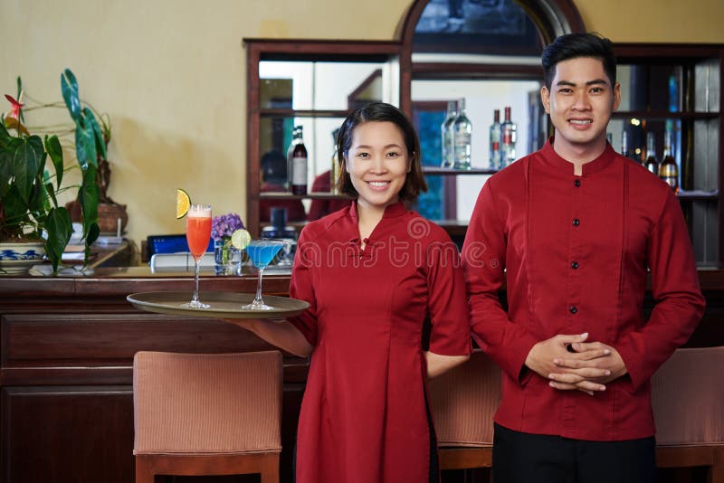 Team of waiters stock photo. Image of waiter, standing - 79505978