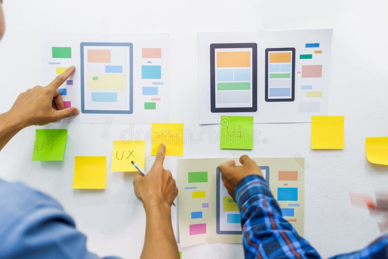 The Team of Website Designers with the Ux Ui System are Writing ...