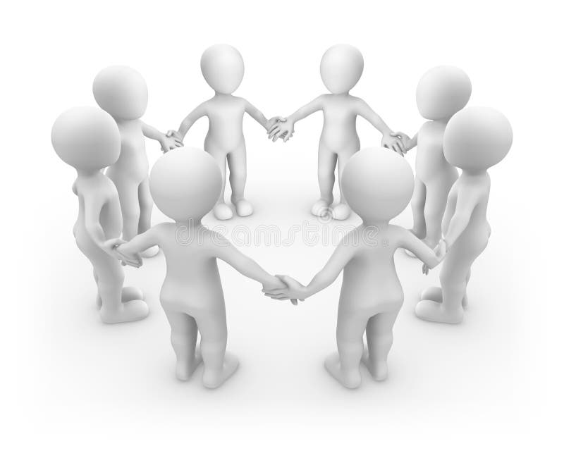 Team of 8 white 3d people. stock illustration. Illustration of symbol ...