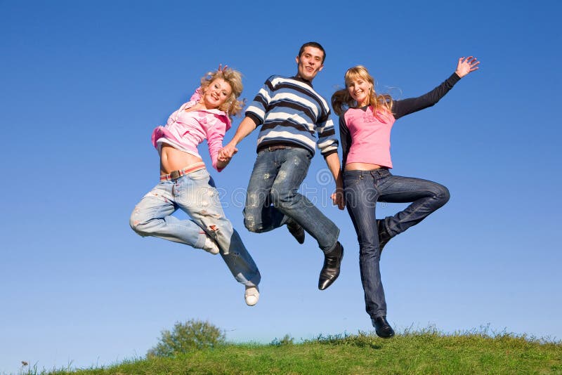 Team jump stock photo. Image of group, celebration, excited - 16616874