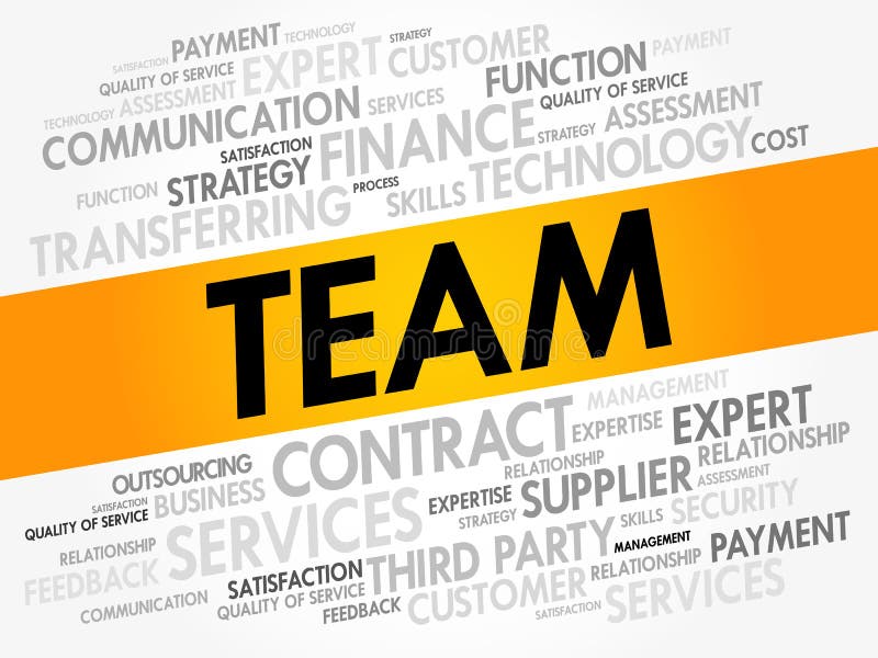 TEAM word cloud collage stock illustration. Illustration of spirit ...