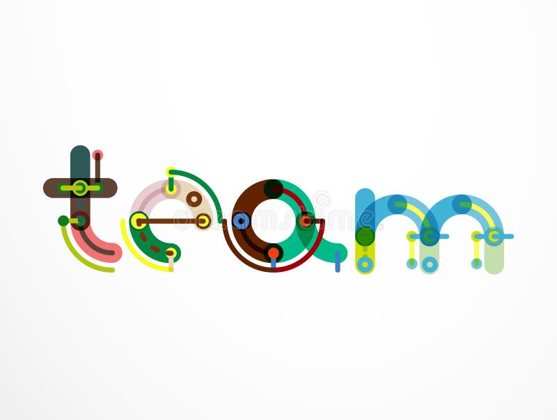 Team word lettering banner stock vector. Illustration of construction ...