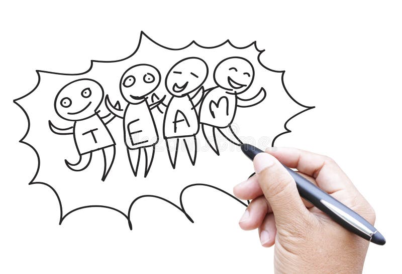 Team work stock photo. Image of white, team, sketch, cartoon - 26784018
