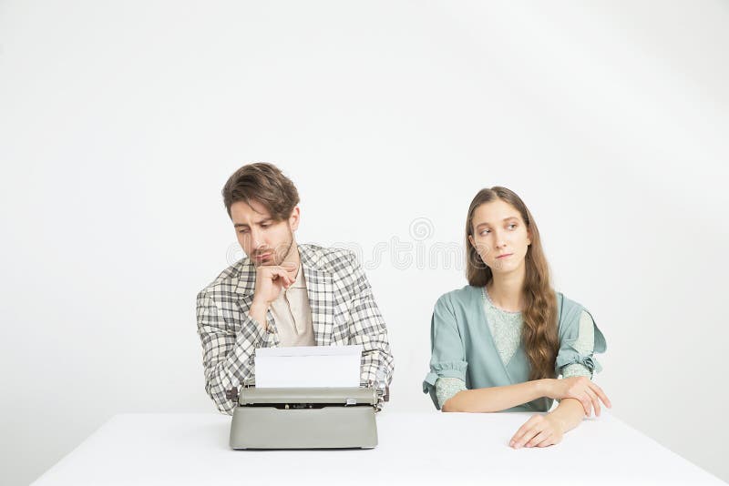 Team Work in Action Looking for Inspiration To Write a Story Stock ...