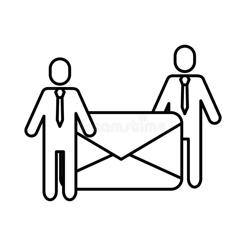 Team Work Avatars with Envelope Mail Stock Vector - Illustration of ...