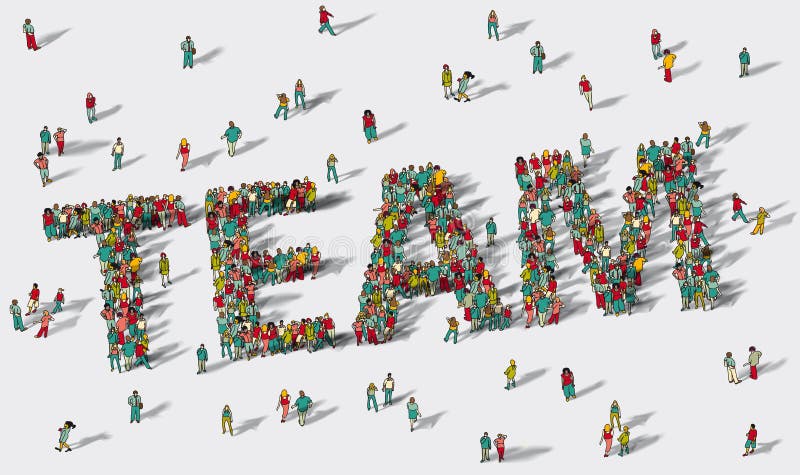 Team Work Big Group People. Stock Vector - Illustration of employees ...