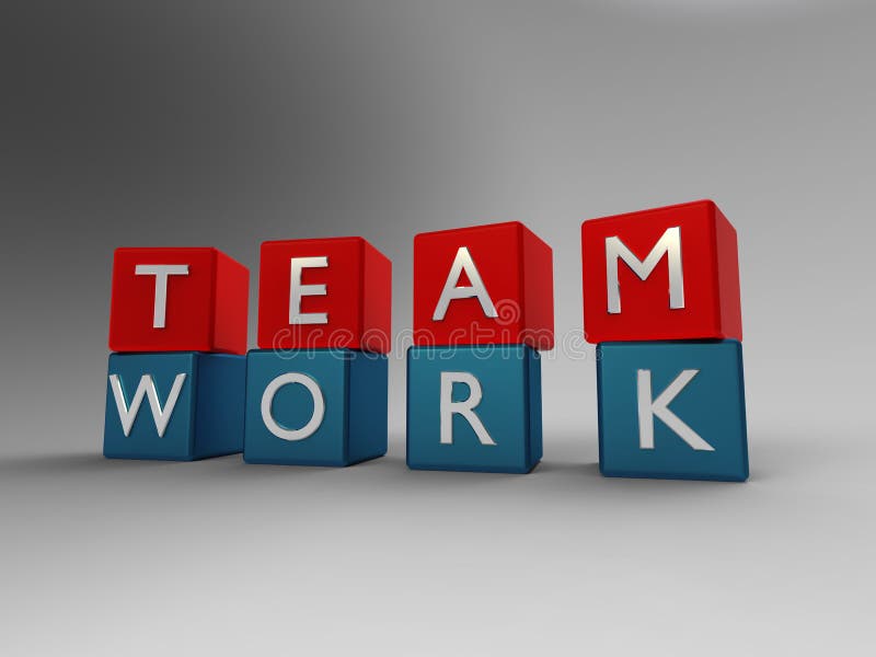 Team work blue and red stock illustration. Illustration of management ...