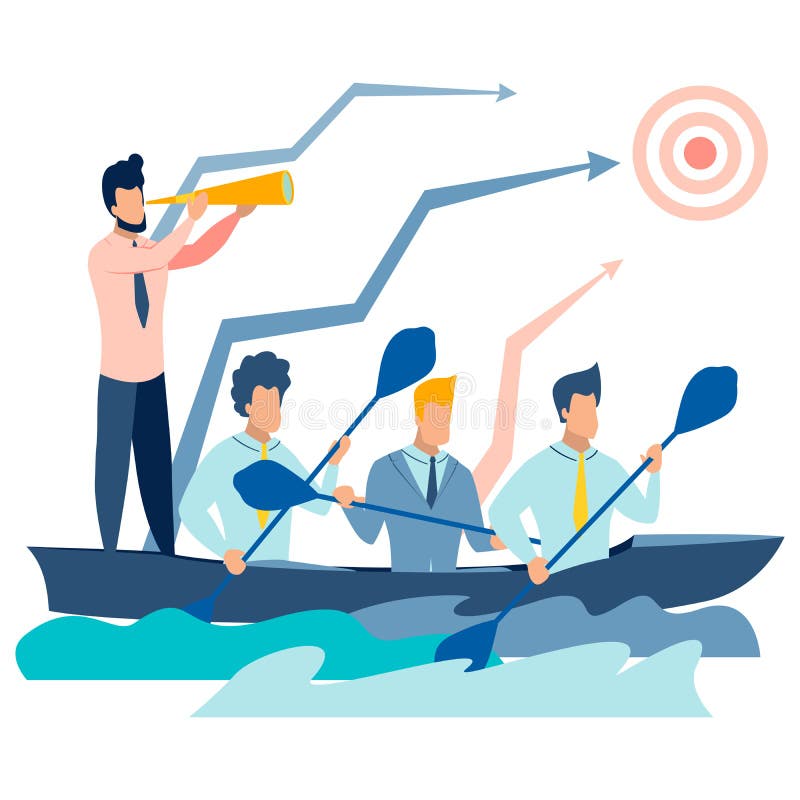 Business Cartoon Team Boat Stock Illustrations – 404 Business Cartoon ...