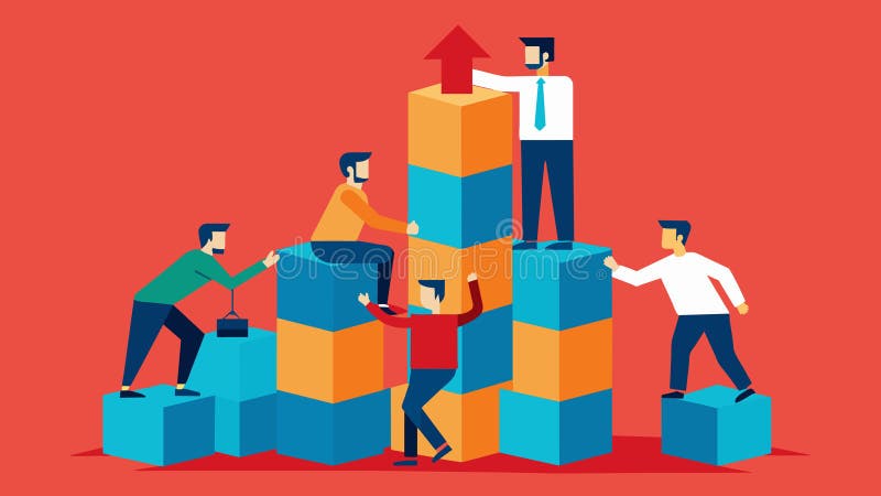 Team Work Buildup Vector Art Illustration, Business Developments Stock ...