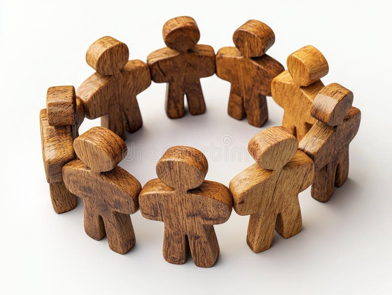 Team Work Business Concepts. Figure of People Standing in a Circle ...