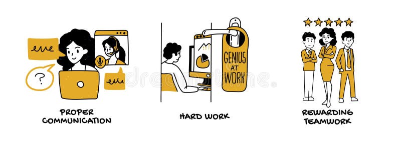 Team Work, Communication Skills and Hard Work Concept, Business ...