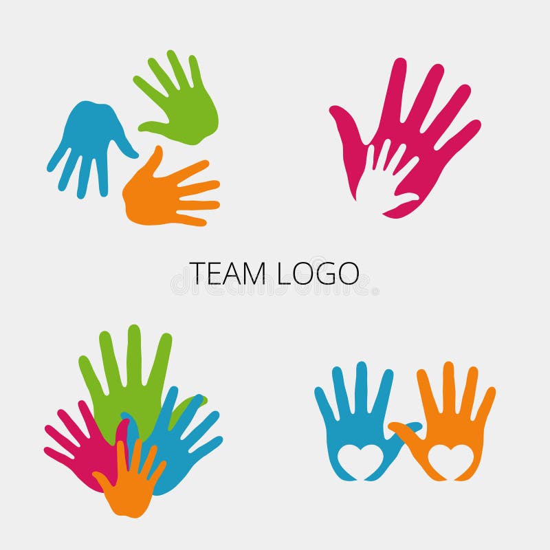 Team Work Concept. Colorful Hands Connection. Vector Illustration in ...