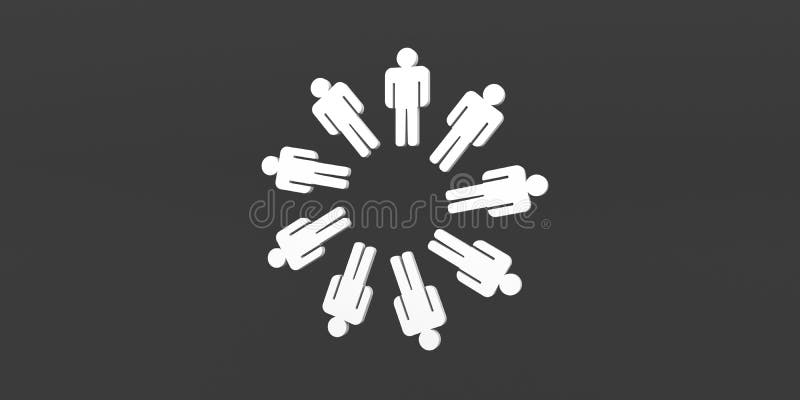 Team Work Concept People Rounded Icon 3D Rendering Image Stock ...