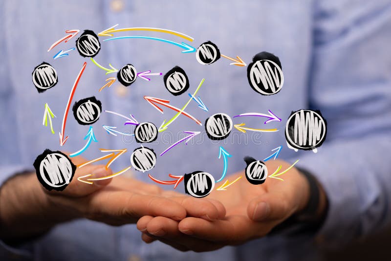 A Team Work Connection Digital Concept Stock Photo - Image of ...