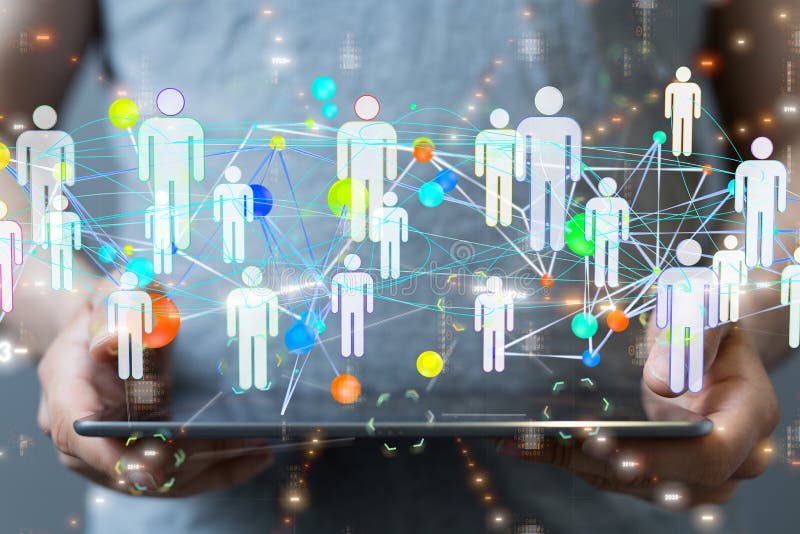 A Team Work Connection Digital Concept Stock Photo - Image of ...