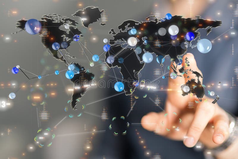 A Team Work Connection Digital Concept Stock Illustration ...