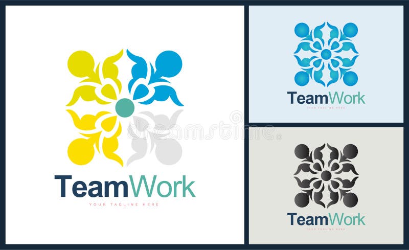 Team Work Connection People Pattern Logo Design Template for Brand or ...