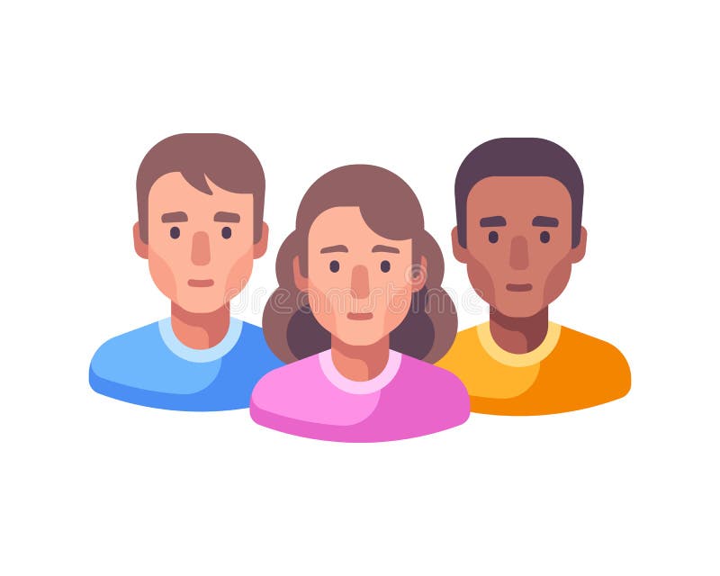 Team Work Flat Illustration. Social Media Community Flat Icon Stock ...