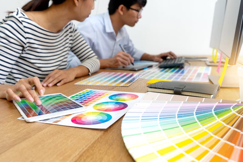 Team Work for Graphic Design Stock Image - Image of coloring ...