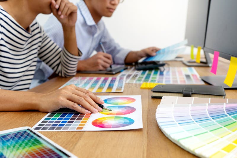 Team Work for Graphic Design Working Stock Photo - Image of designer ...