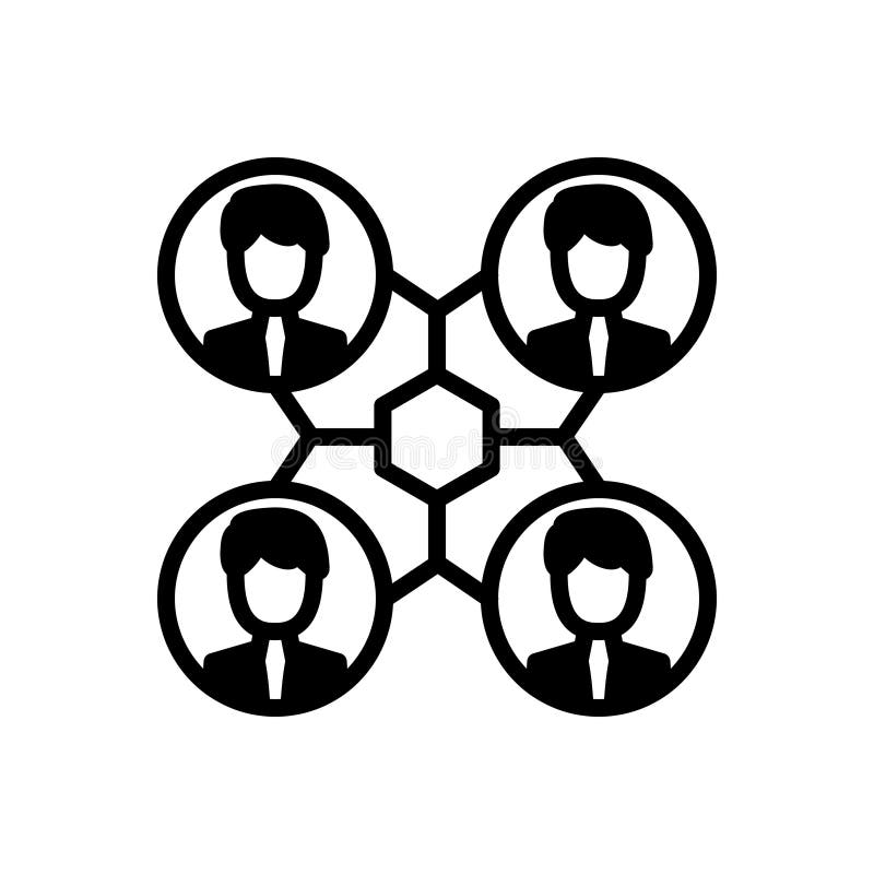 Black Solid Icon for Team Work, Collaboration and Group Stock Vector ...