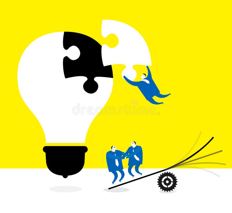 Team work : the key point. stock illustration. Illustration of manager ...