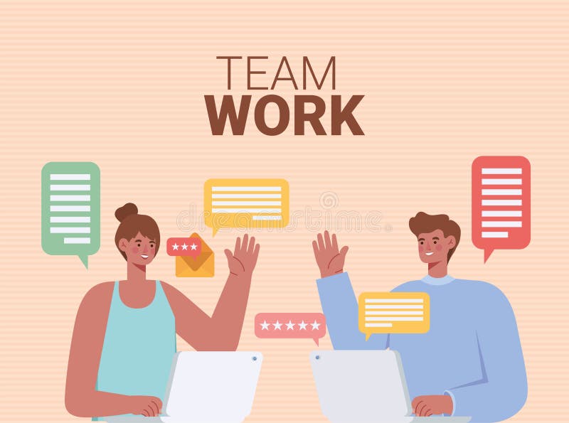 Team work lettering stock vector. Illustration of smiling - 219457558