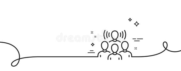 Team Work Line Icon. Squad Sign. Continuous Line with Curl. Vector ...