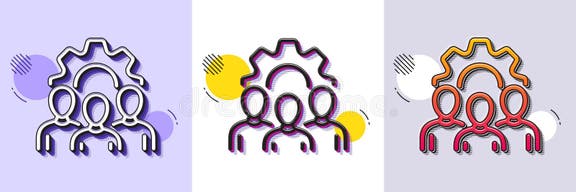 Team Work Line Icon. Squad Sign. Halftone Dotted Pattern. Vector Stock ...