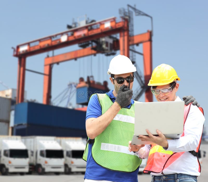 Team Work with Logistics Background Stock Image - Image of heavy, ocean ...
