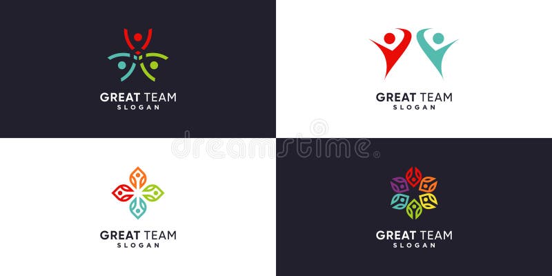 Team Work Logo Collection with Modern Unique Concept Premium Vector ...