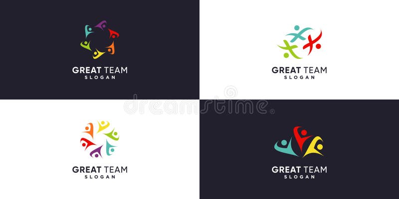 Team Work Logo Collection with Modern Unique Concept Premium Vector ...
